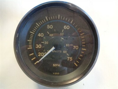 VDO SPEEDOMETER GAUGE BLACK FACE / BEZEL 75 MPH 1 115 015 046A MARINE ...