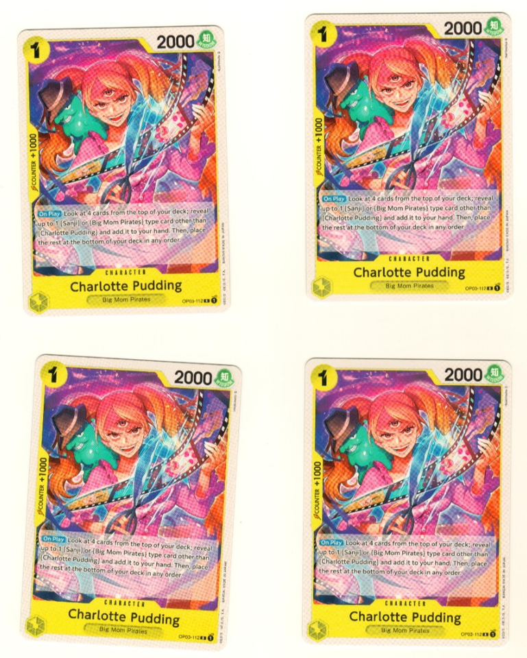 Set Of 4 Charlotte Pudding OP03-112 R Pillars Of Strength One Piece ...