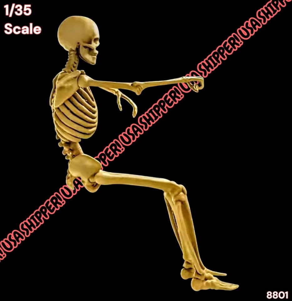 1/35 Resin Figure Complete Skeleton Sitting & Driving Vehicle Model Kit ...