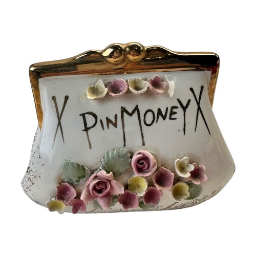 Vintage Lefton Pin Money Purse Bank Ceramic Roses | eBay