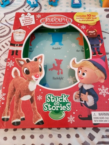 Rudolph Red Nosed Reindeer Stuck On Stories Book Suction Toys + Board ...