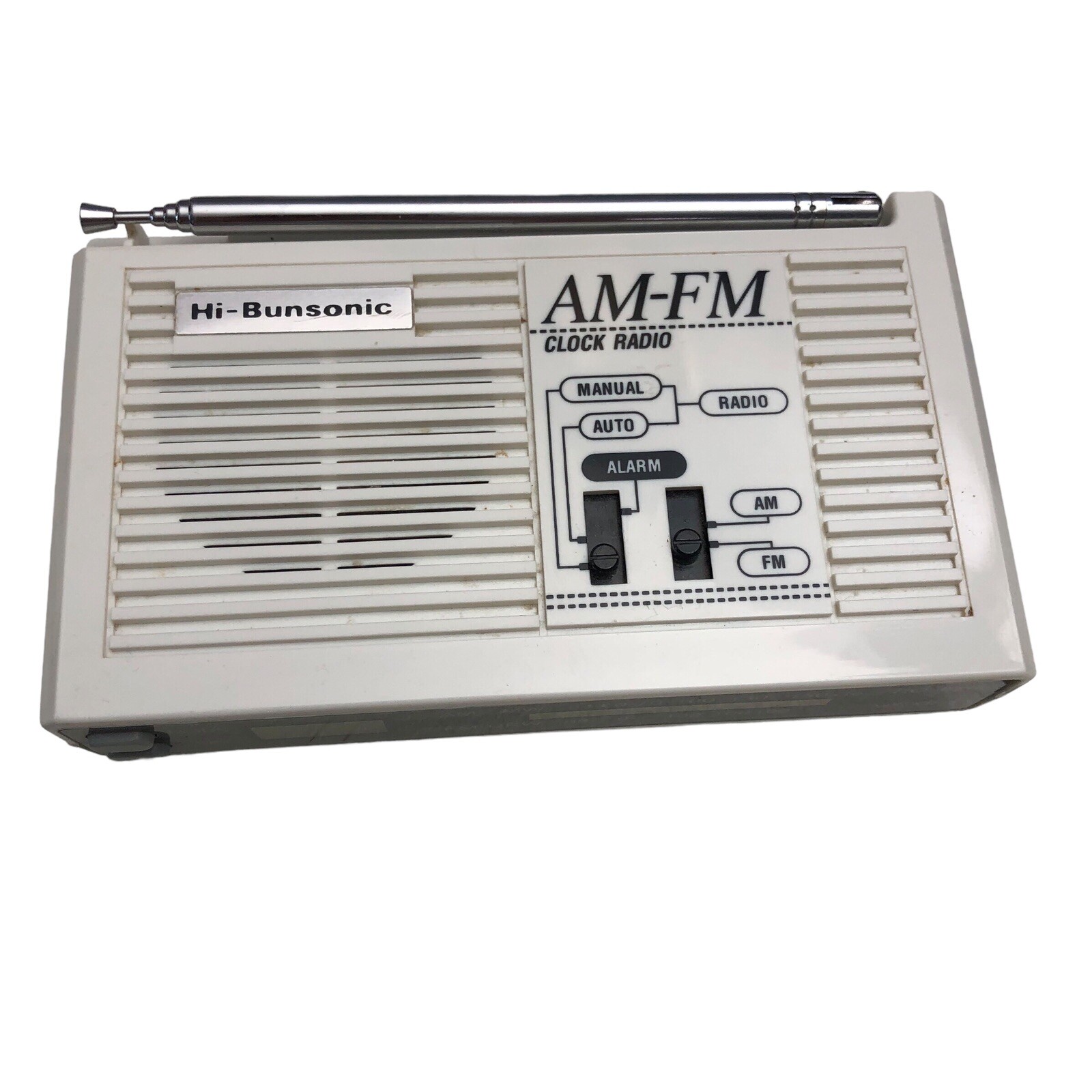 Hi-Bunsonic AM FM Clock Radio Portable Digital Time Display Vintage ...