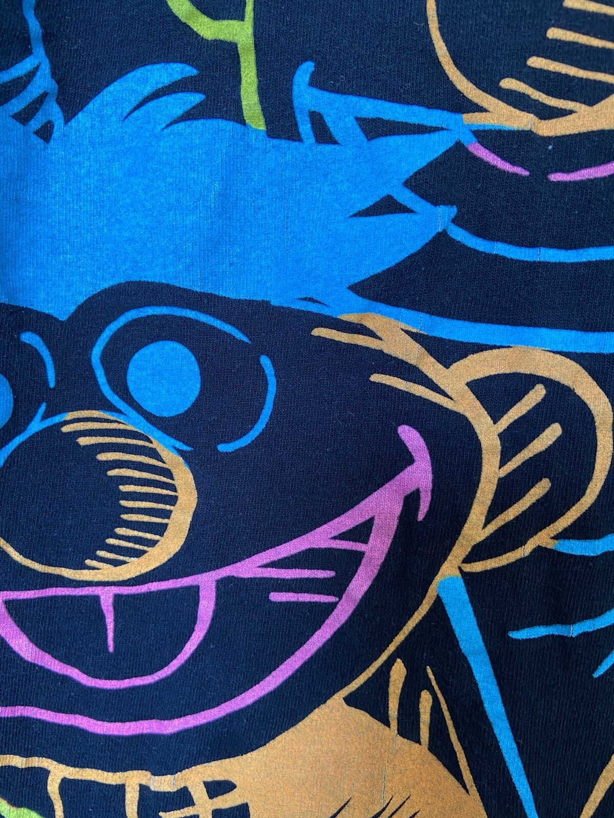 Bert & Ernie Neon Sesame Street 2008 Shirt Sz L - Gem