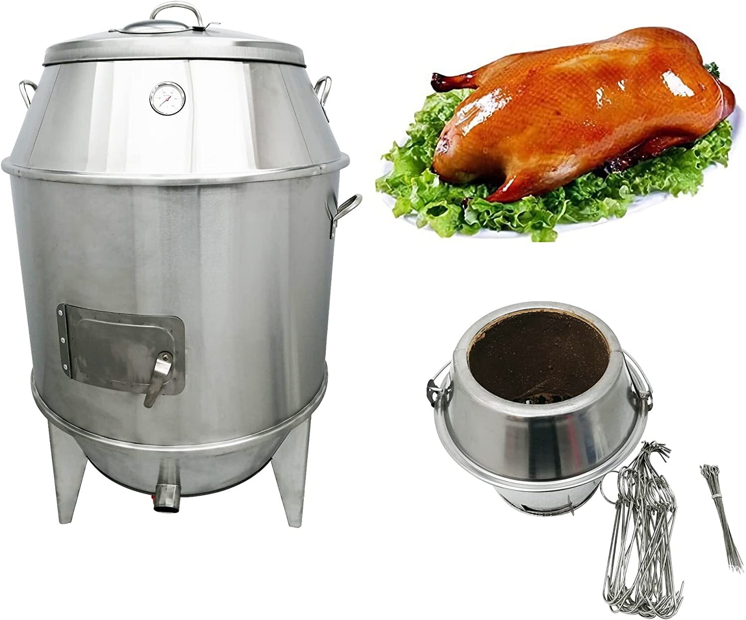 Carbon Chicken Duck Roaster Grill Oven Cooker BBQ Roast Hang Stainless ...