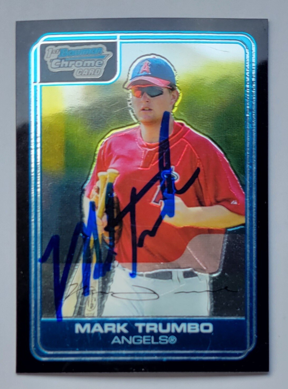 MARK TRUMBO Signed 2006 1st Bowman Chrome #BC14 Los Angeles Angels Card ...