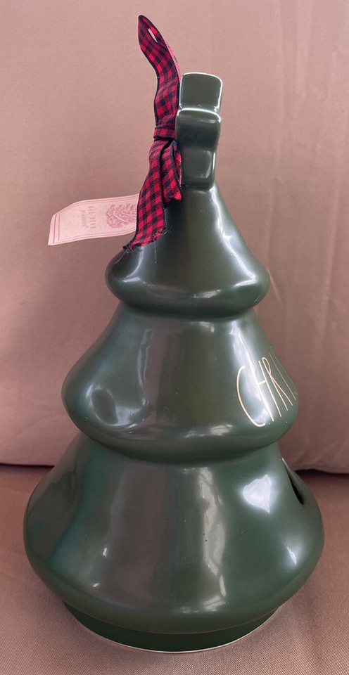 Rae Dunn 2020 Green Christmas Tree with Star Birdhouse New 9” Tall Gold ...