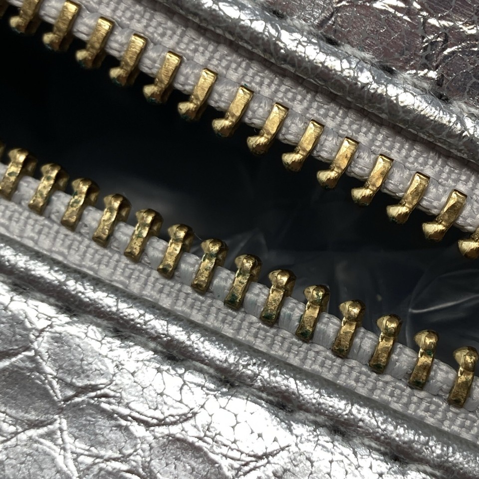 Victoria's Secret Silver Snake Embossed Crossbody Mini Bag Purse Chain ...