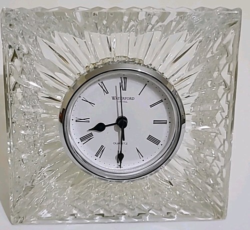 Vintage Waterford Crystal Quartz Clock New Battery! Beveled Edge Desk ...