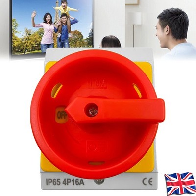 4 Pole 230-440V 16A Indoor Outdoor Disconnect Switch Rotary Isolator ...