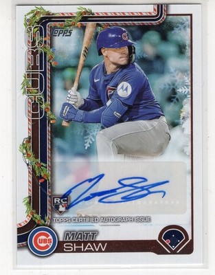 2025 Topps Holiday Player Autograph PA-MS Matt Shaw Numbered 155/200 | eBay