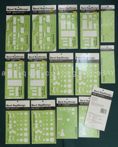 LOT vintage 14 sealed BEROL RapiDesign TEMPLATES electroneer screw chem ...