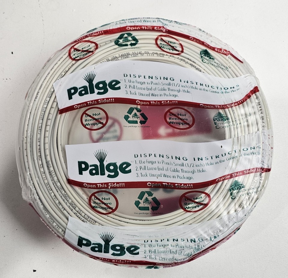 Paige 22/4c Sol Cm White Wire Coil 500 ft Cable New | eBay