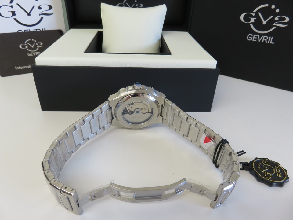 GV2 By Gevril 18114B Potente Men's Automatic Stainless Steel Swiss Made ...