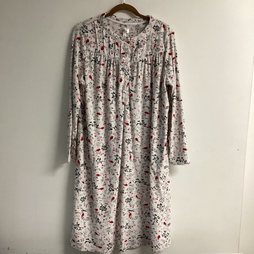 Aria Collection L Ivory -Red Cardinals Nightgown - SO SOFT! | eBay