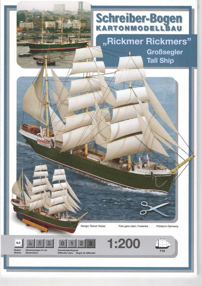 Card Model Kit – Tall Ship Rickmer Rickmers | eBay