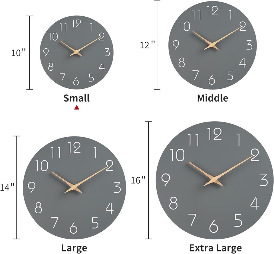 Mosewa Wall Clock Silent Non-Ticking Wall Clocks Battery Operated - 10 ...