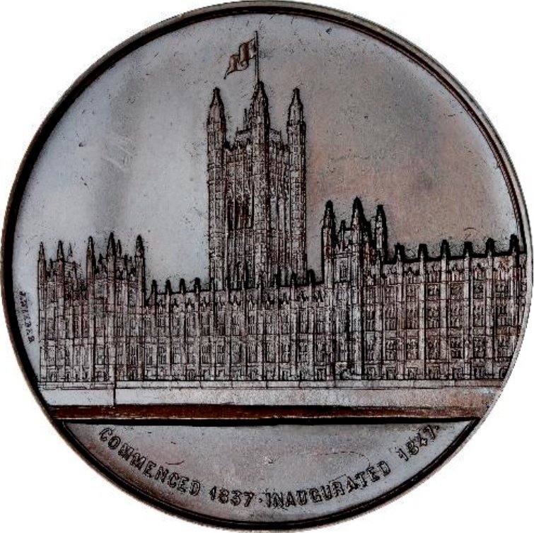 1862 Sir Charles Barry Art Union of London 59.5mm bronze medal BHM 2712 ...