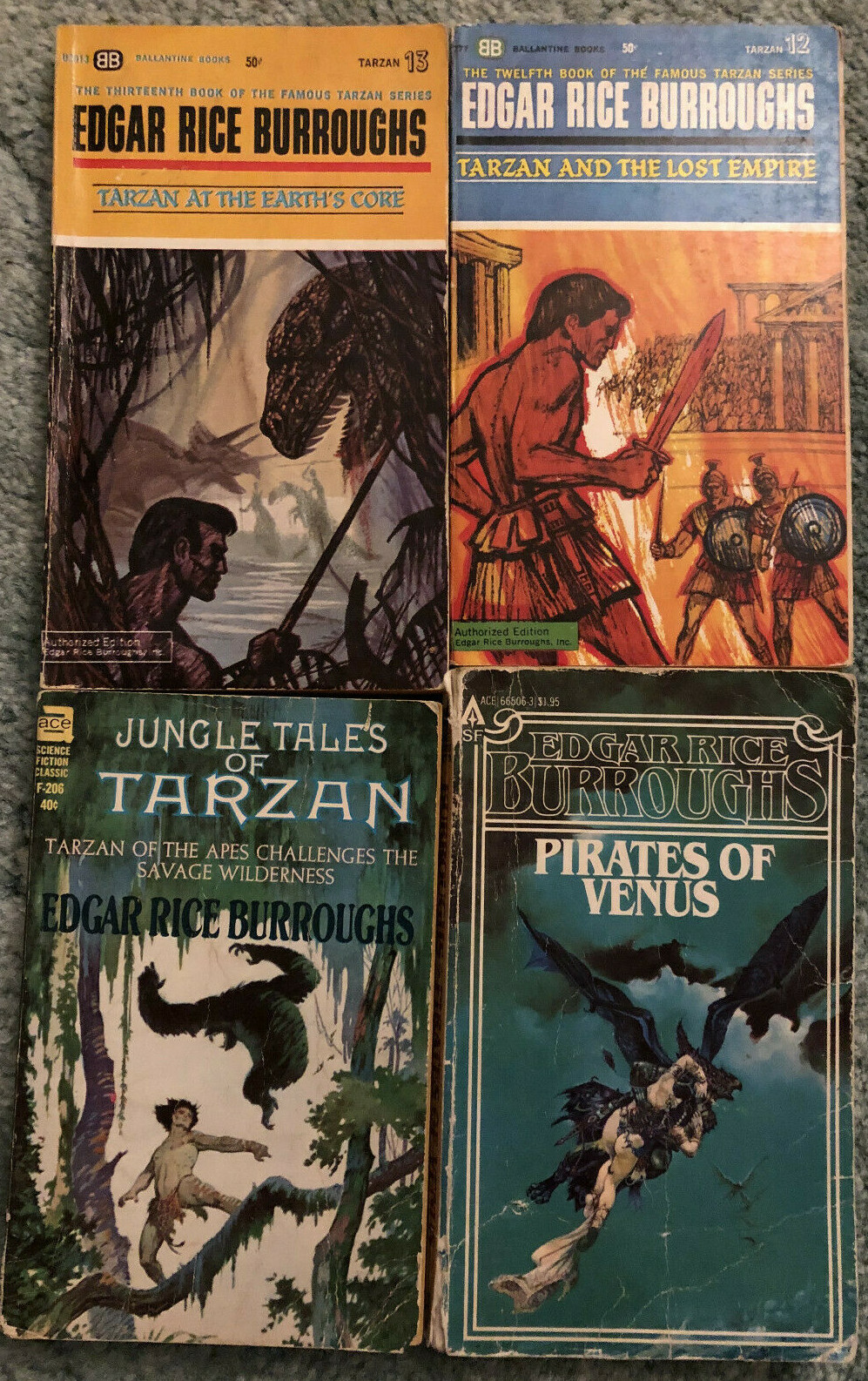 Edgar Rice Burroughs books, lot of 4, old vintage paperbacks | eBay