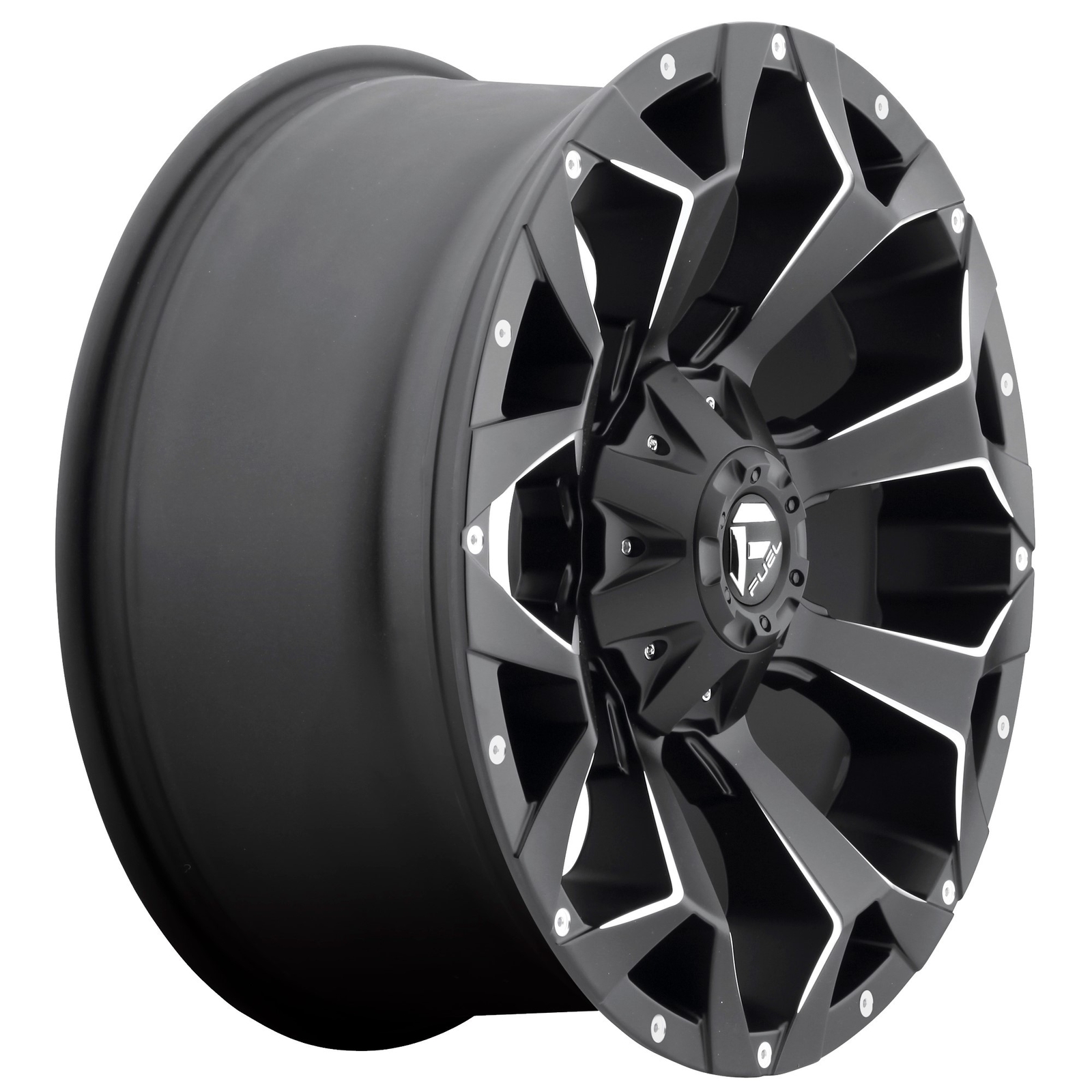 Set 4 22x10 Fuel Assault D546 Black Milled Wheels 8x180 -18mm For Chevy ...