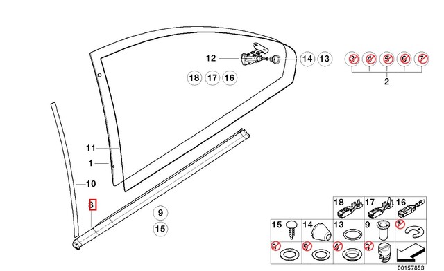51367891912 Gasket RAILING Right BMW 3 Series E46 for sale online | eBay