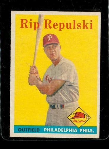 Vintage BASEBALL Trading Card TOPPS 1958 #14 RIP REPULSKI Philadelphia ...