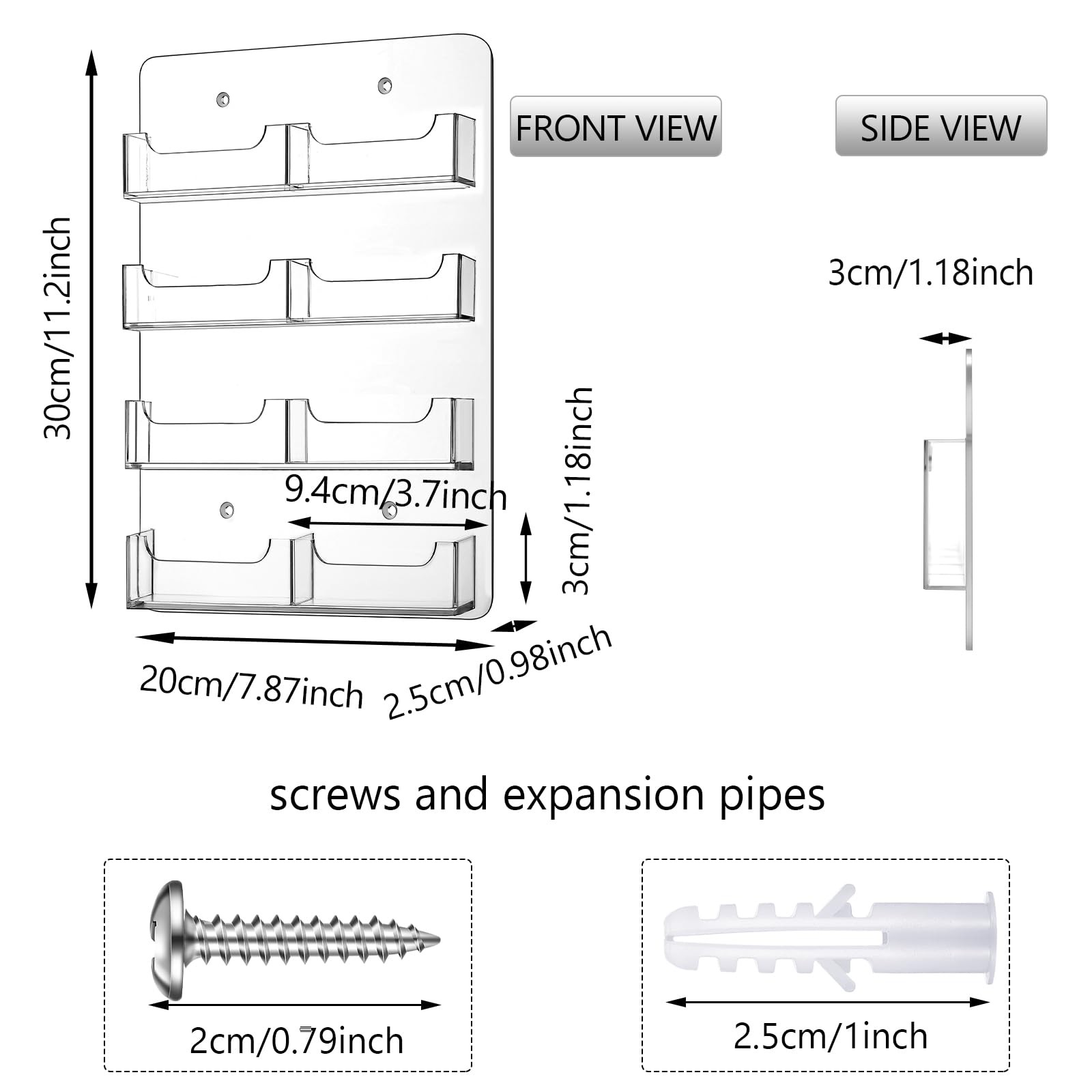2 Pieces Acrylic Business Card Holder Wall Mount Clear Sticker Display ...