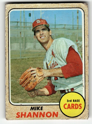 1968 Topps Mike Shannon #445 St. Louis Cardinals LOW MID GRADE FILLER ...