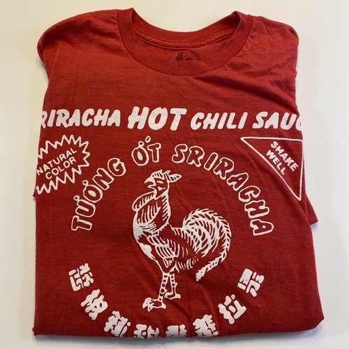 SRIRACHA HOT CHILI SAUCE T SHIRT MENS LARGE PRE OWNED RED | eBay