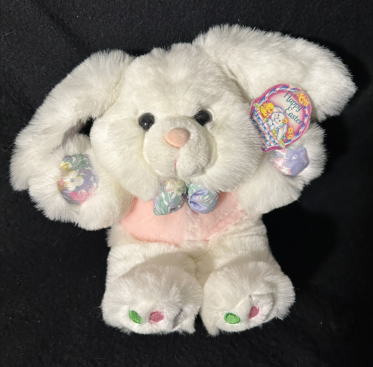 NWT Vtg! Walmart Plush Easter Bunny Rabbit Stuffed White Pink Jelly ...