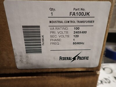 New Federal Pacific Control Transformer 100VA 240x480-120v 1 Phase ...