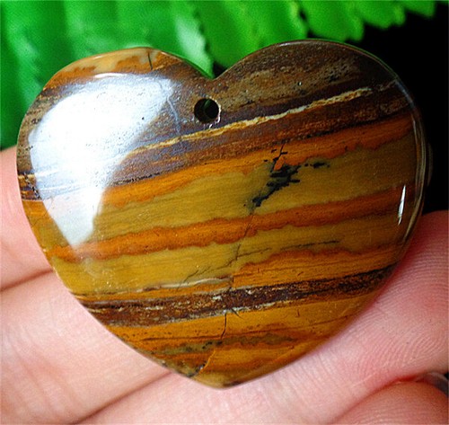 38x34x5mm Natural Sonoran Sunrise Sunset Stone Love Heart Pendant Bead ...