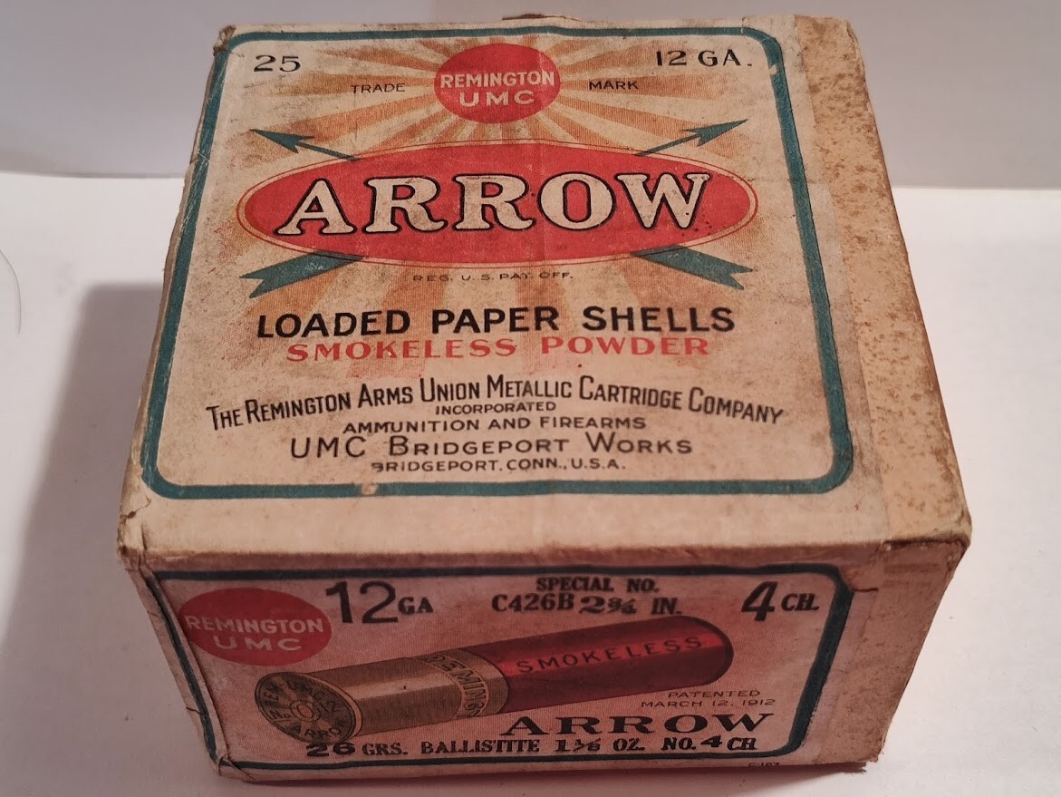 Remington UMC Arrow 2 Piece Shotgun Shell Box Early Shot Gun Hunting ...