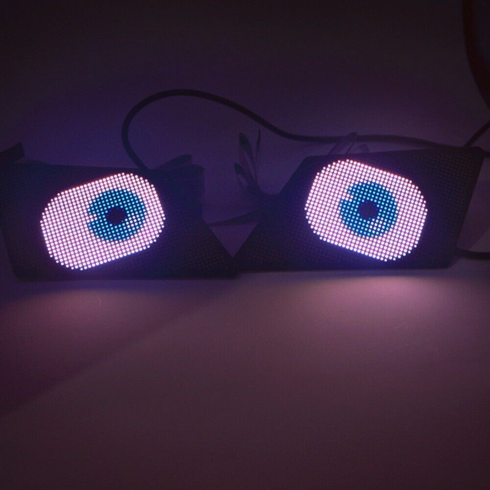 12V LED Devil Eye Light DIY Programmable Pixel Screen Car Headlight App ...