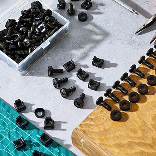 50 Pack M6 x 16mm Screws and Cage Nuts for Server Shelf Cabinets Rack ...
