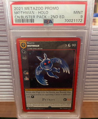 PSA 9 ⭐️ MetaZoo Mothman Promo Holo Cryptid Nation Blister Pack 2nd ...