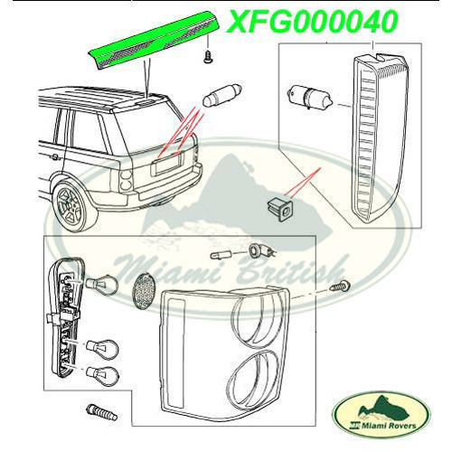 LAND ROVER THIRD BRAKE STOP LAMP LIGHT RANGE 03-12 XFG000040 OEM | eBay