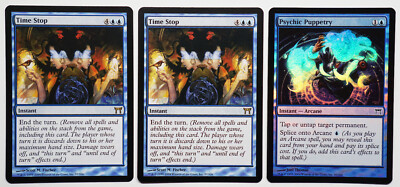 MTG 2X Time Stop 1X FOIL Psychic Puppetry ~ NM ~ Champions of Kamigawa ...