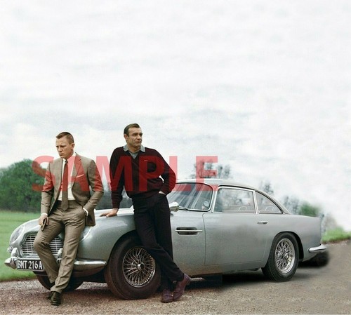 James Bond's 007 Sean Connery & Daniel Craig With Aston Martin DB5 8X10 ...