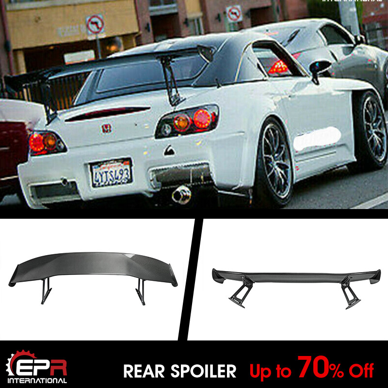 For HONDA S2000 Js Style Carbon Glossy Rear GT Spoiler Wing Kit (390mm ...