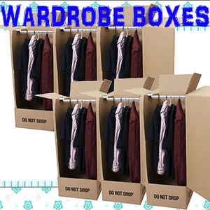 LARGE STRONG REMOVAL MOVING WARDROBE CARDBOARD BOXES WITH HANGERS | eBay