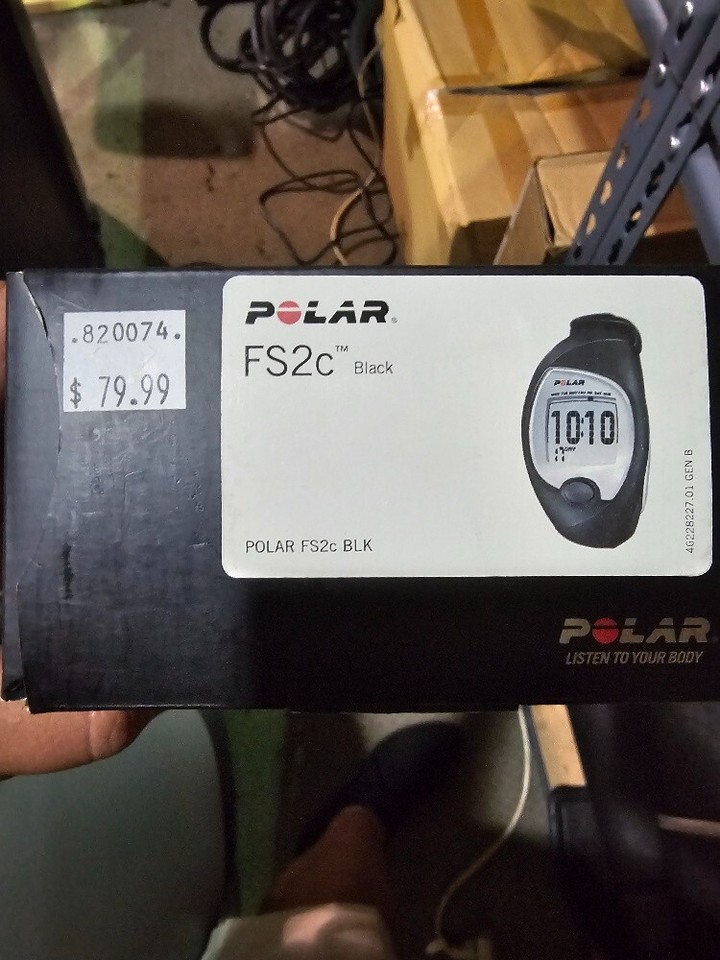Polar FS2C Heart Rate Monitor Watch Black One Size NEW in BOX | eBay