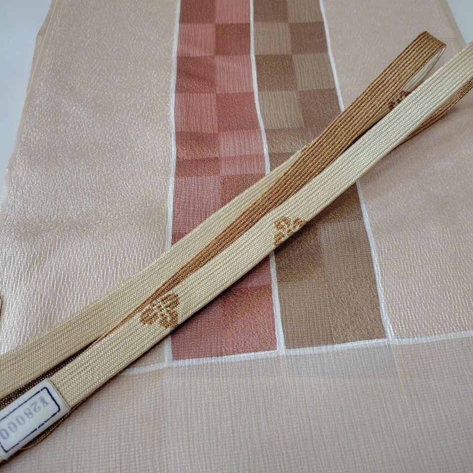 Pure silk obiage & obijime set, stylish kimono accessories, used | eBay