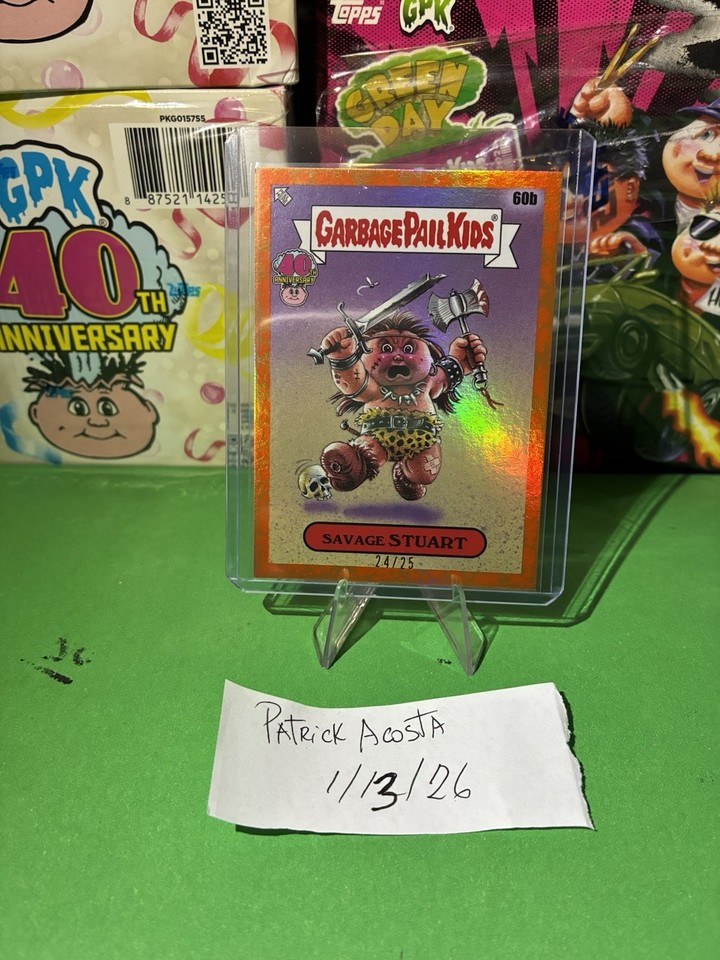 Topps Garbage Pail Kids 40th Anniversary Orange Foil Savage Stuart 24/ ...