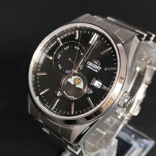 Operation Confirmed Orient Sun Moon Black Silver Automatic Winding | eBay
