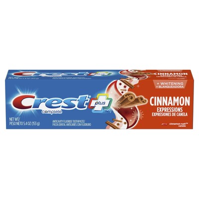 Crest Plus Complete Anticavity Toothpaste Cinnamon Flavor 5.4 Ounce 12 ...