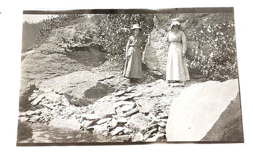 Vintage Cyko Postcard Ladies Standing On a Rocky Water Edge | eBay