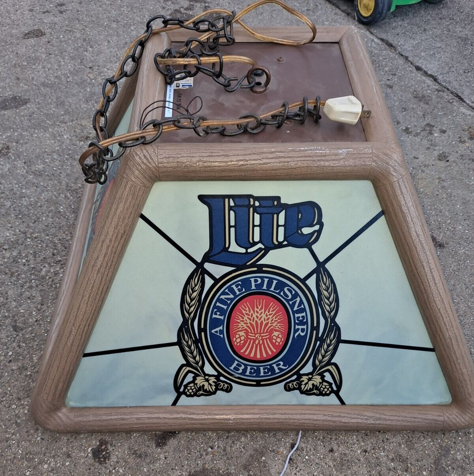 Vintage 1980s Miller Lite Pool Table Light A Fine Pilsner Beer 1984 ...