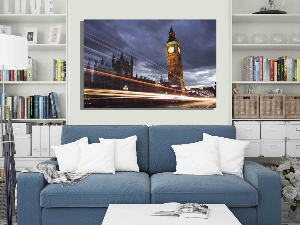 Big Ben Parliament Thames Canvas Prints For Living Room Office Wall Art ...