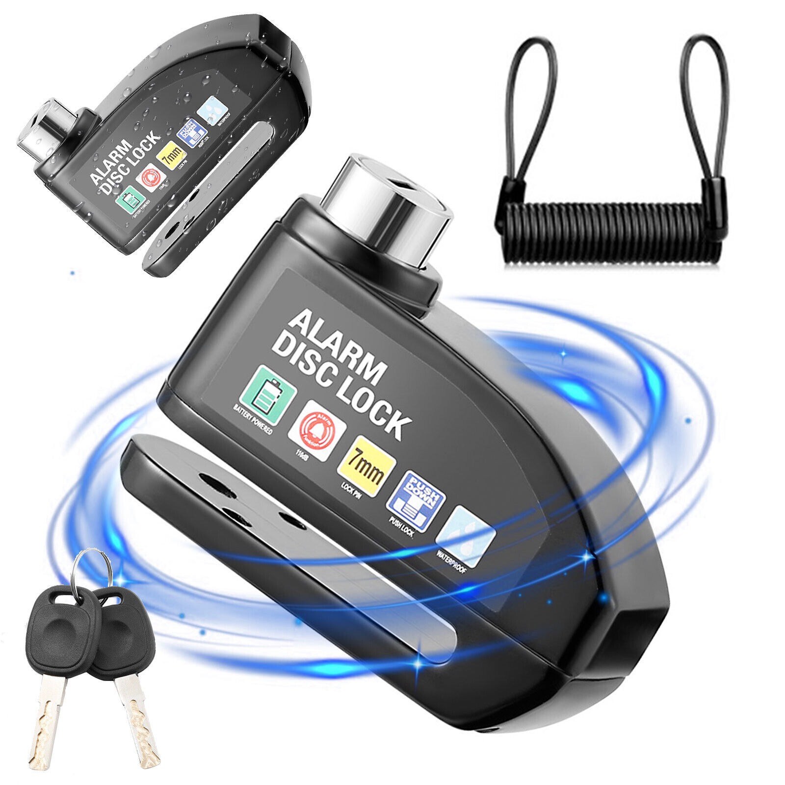 Disc Brake Lock Motorcycle Alarm Sound Anti-Theft Bike Motorcycle Wheel ...