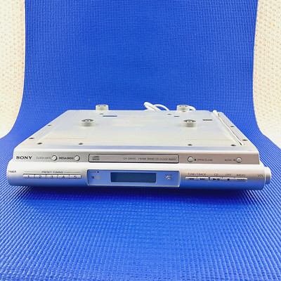 Sony Under Cabinet Kitchen CD Player AM/FM Radio Clock No Remote ICF ...